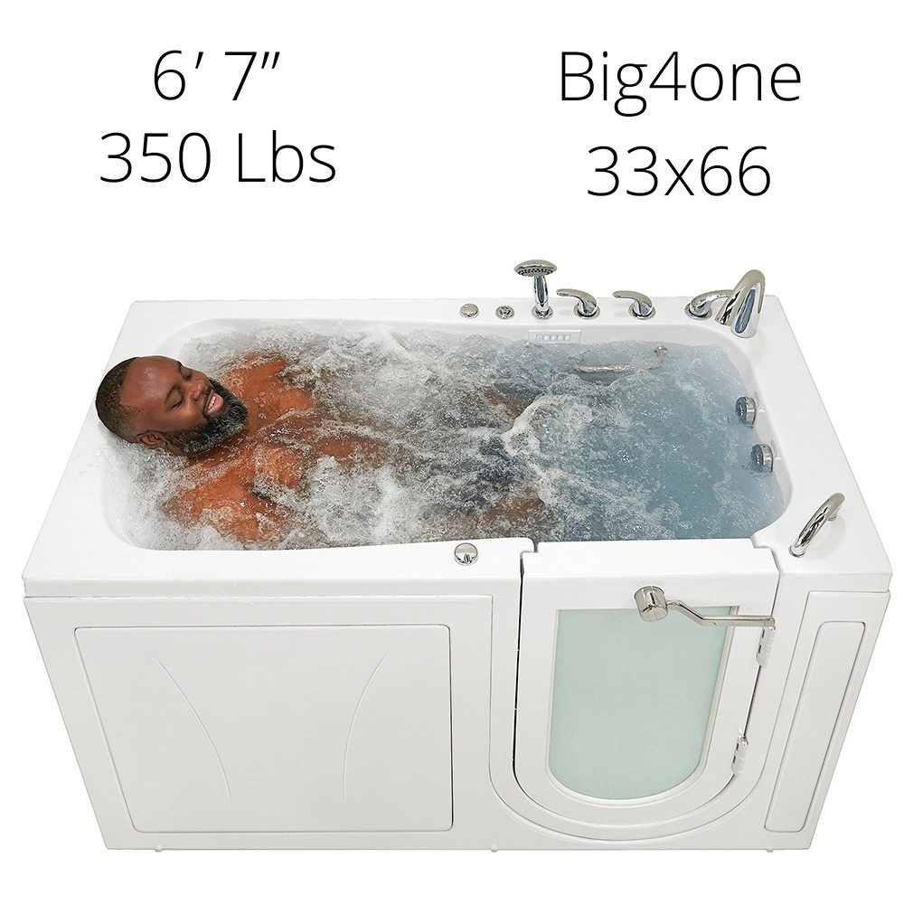 TubToday 33×66 OS Acrylic Walk-In Bathtub for Large Bathers - TubToday