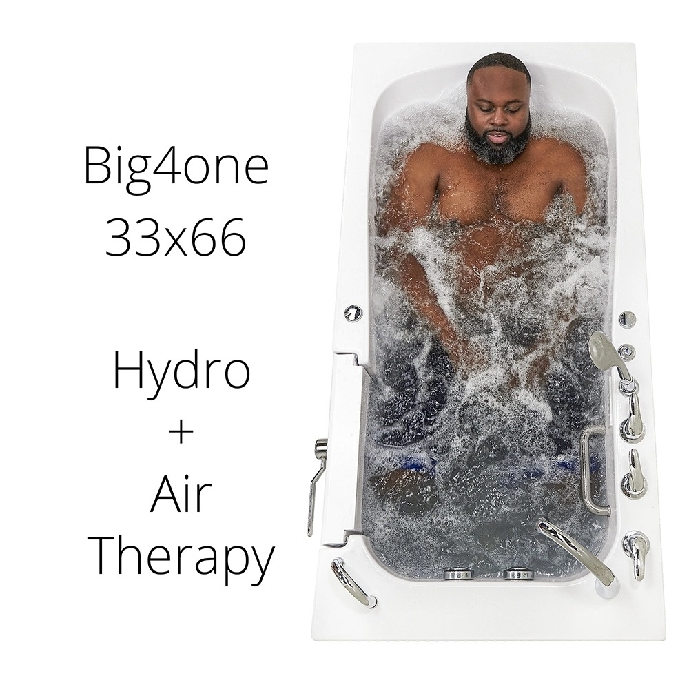 TubToday 33×66 OS Acrylic Walk-In Bathtub for Large Bathers - TubToday