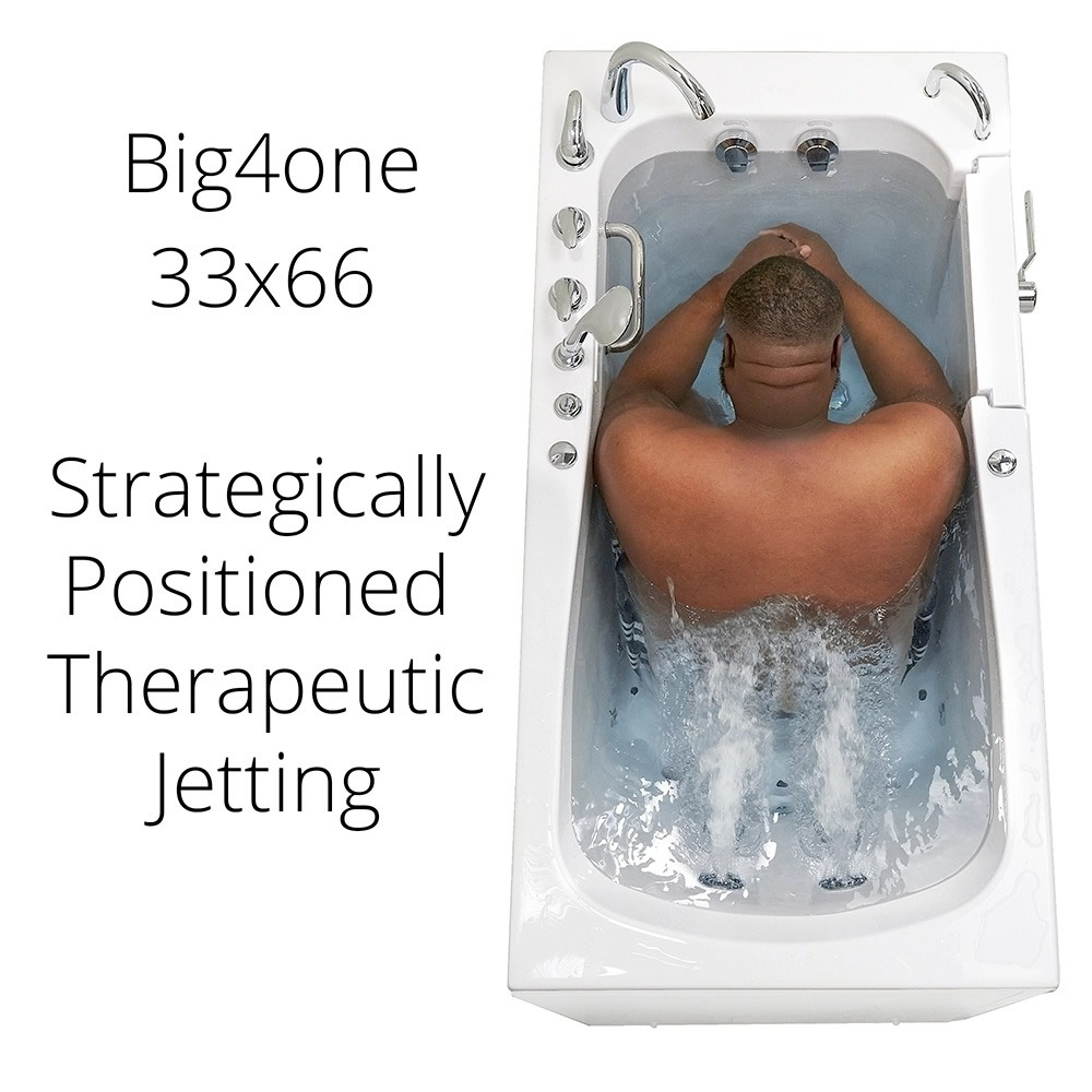 TubToday 33×66 OS Acrylic Walk-In Bathtub for Large Bathers - TubToday